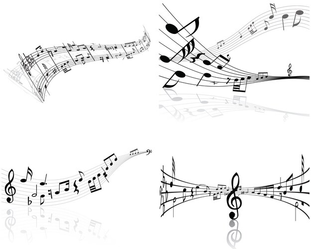 Sound wave with musical notation note sheet Vector Image