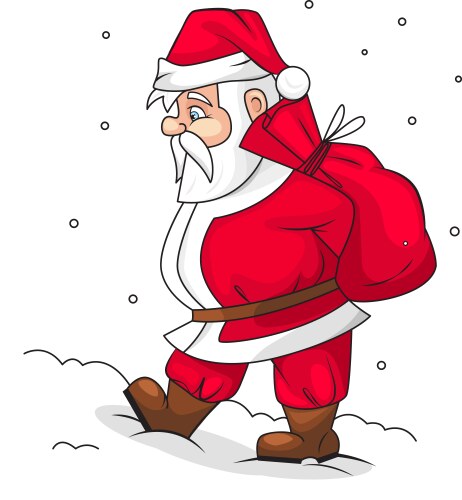Cartoon santa claus looking curiously Royalty Free Vector