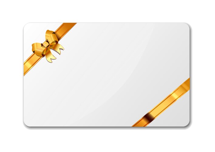 Blank gift card template with bow and ribbon Vector Image
