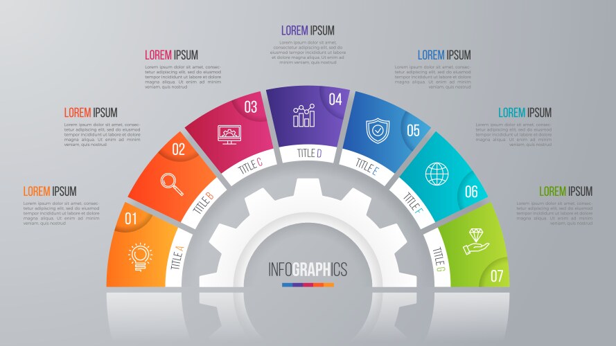 Cycle chart infographic template with 7 parts Vector Image