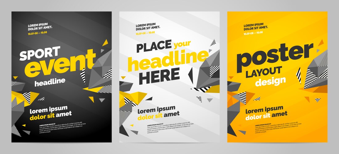 Yellow-black background in sport design style Vector Image
