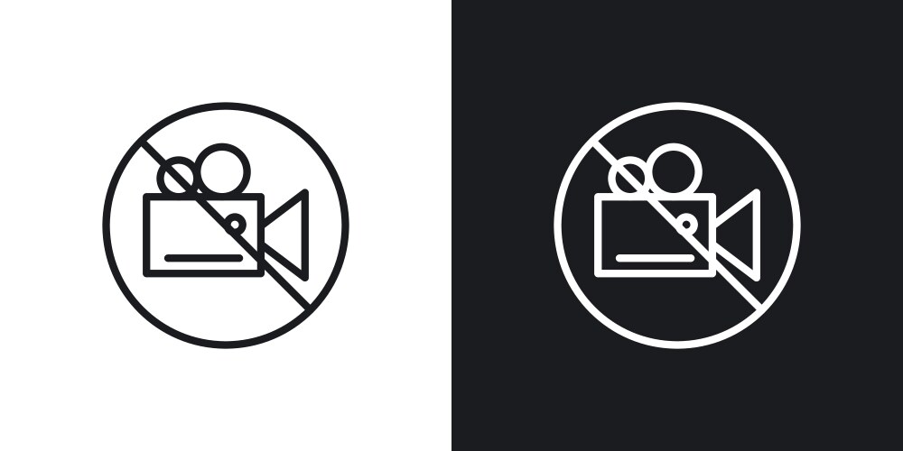 No recording icon set camera Royalty Free Vector Image