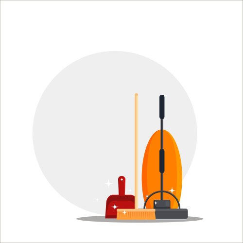 Vacuum cleaner process office cleaning Royalty Free Vector