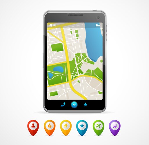 Gps navigation application Royalty Free Vector Image