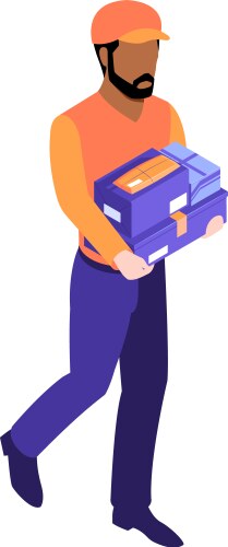 Mailman postal worker delivery man Royalty Free Vector Image