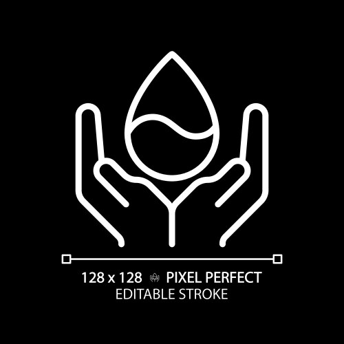 Stormwater runoff white linear icon for dark theme