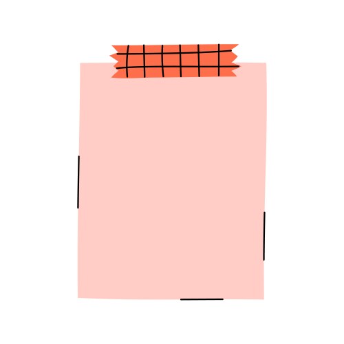 Blank square note paper isolated element Vector Image