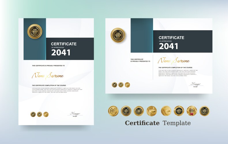 Collection colorful certificate Royalty Free Vector Image