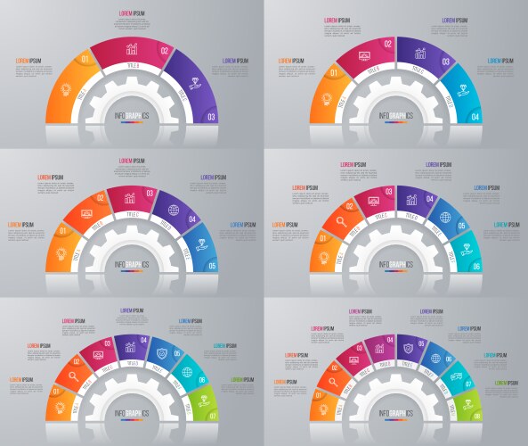 Cycle chart infographic template with 7 parts Vector Image