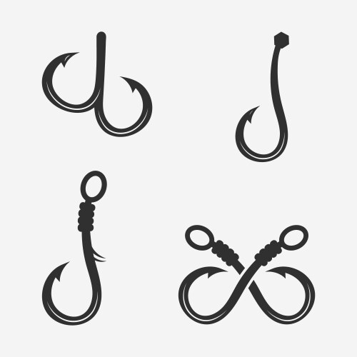 Fishing hook logo design Royalty Free Vector Image