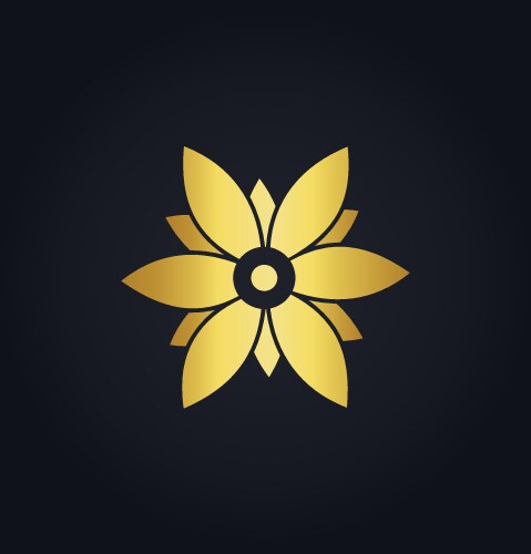 Gold emblem flower Royalty Free Vector Image - VectorStock
