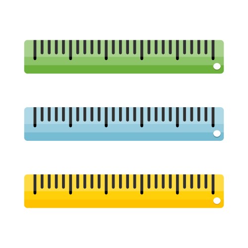 Ruler 5 inch icon in flat style meter measure Vector Image