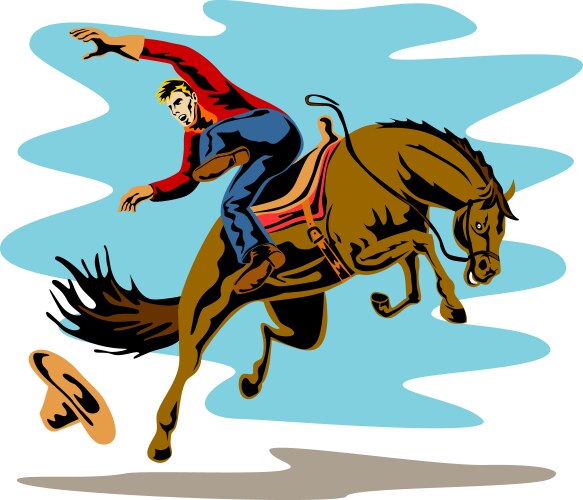 Horse riding cowboy Royalty Free Vector Image - VectorStock