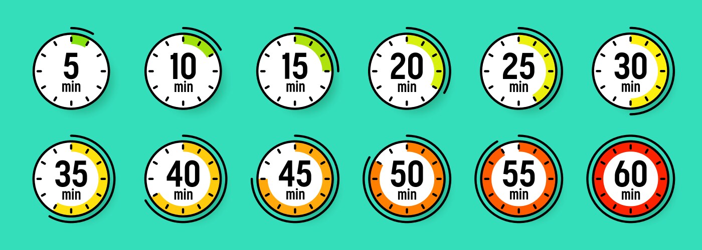 Stopwatch Icons Colorful Simple Chronometer Time Vector Image