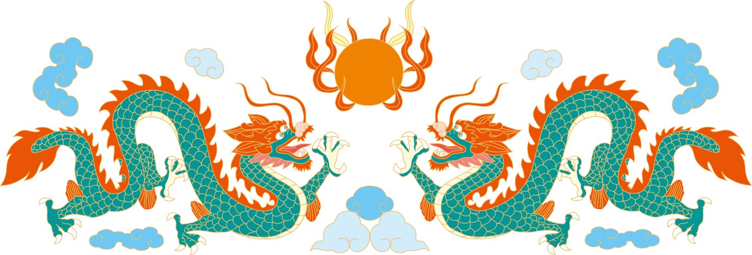 Chinese Dragon Motif Royalty Free Vector Image