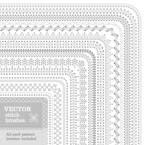 Seamless Stitch Embroidery Vector Images (over 6,400)