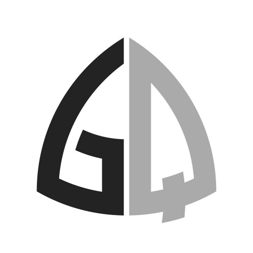 Gq location logo bundle letter dual icons Vector Image