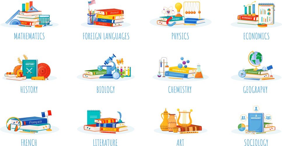 School Subjects Cartoon Vector Images (over 3,000)