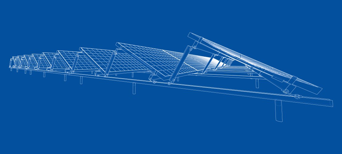 Solar panels on a roof are made from lines Vector Image