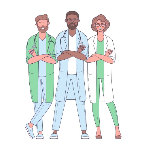 Doctor waving Royalty Free Vector Image - VectorStock