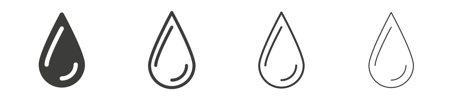 Tear drop icon set on white background Royalty Free Vector