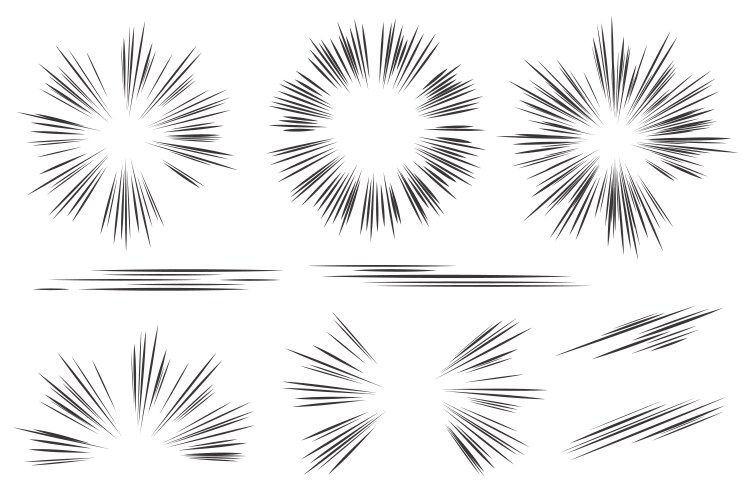 Manga speed lines effect comic motion Royalty Free Vector
