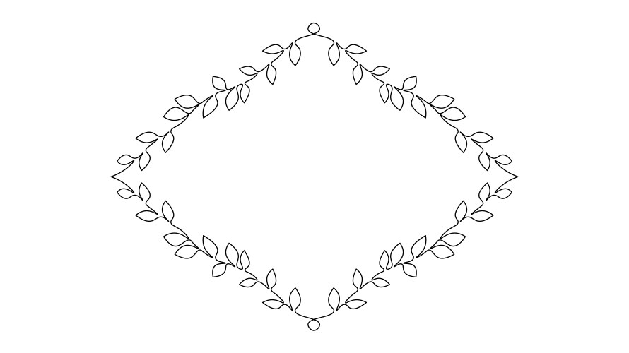 Single continuous line flower circle frame hand Vector Image