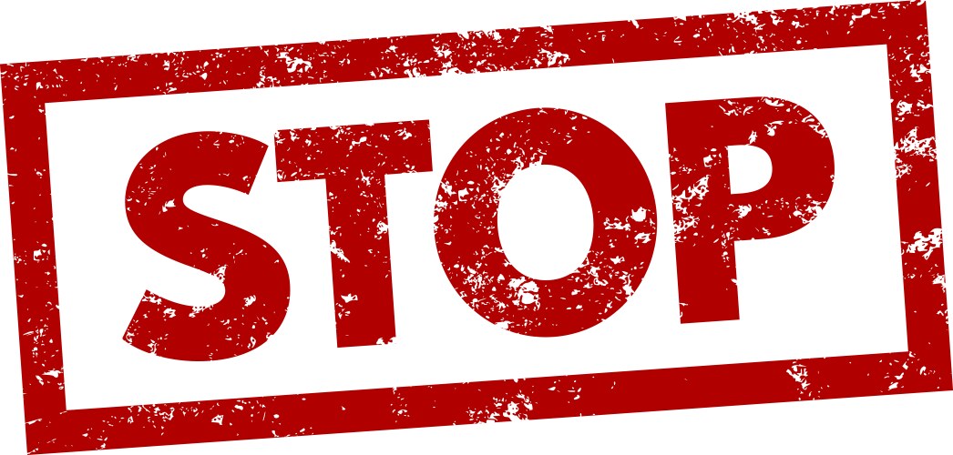 Stop rectangular sign rubber stamp Royalty Free Vector Image