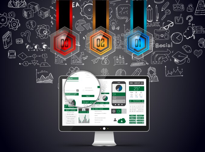 Kpi or key performance indicator infographic Vector Image