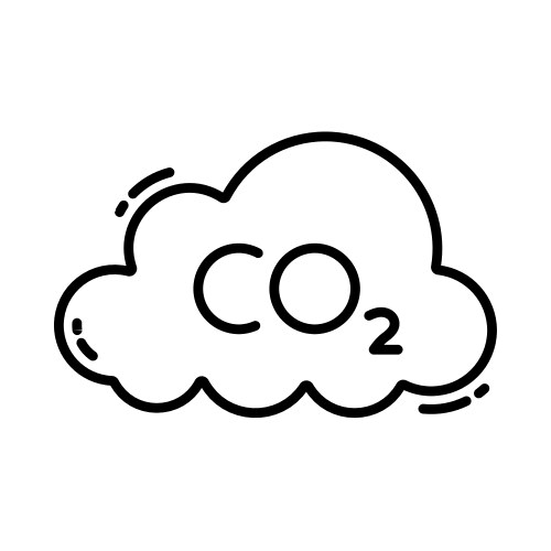 Co2 reduction logo sign set outline Royalty Free Vector