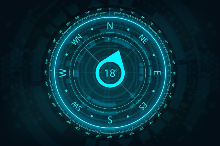 Hud compass futuristic set of round aiming Vector Image