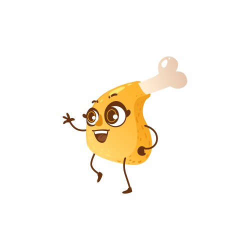 Cute funny smiling happy chicken leg Royalty Free Vector