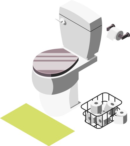 Toilet bathroom furniture and house plumbing Vector Image
