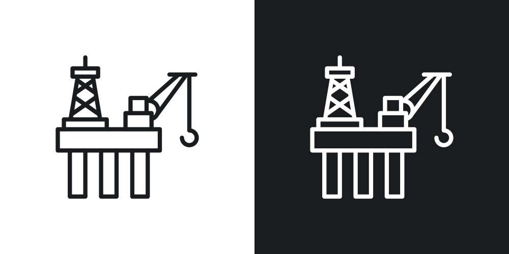 Shale gas rig icon set natural extraction Vector Image