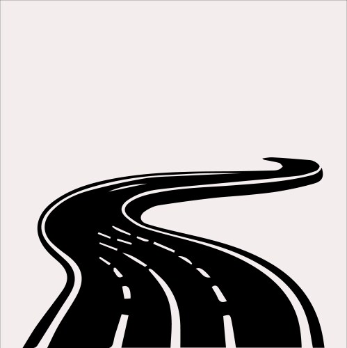 Road silhouette on a white background Royalty Free Vector