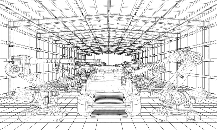 Assembly motor vehicle Royalty Free Vector Image