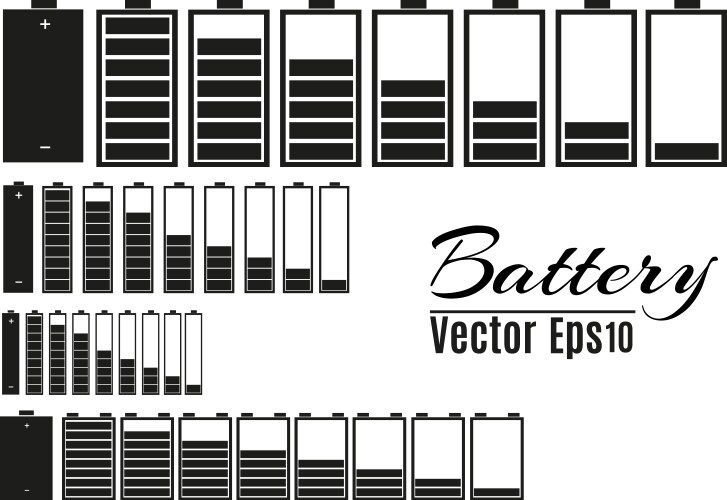 Types of batteries Royalty Free Vector Image - VectorStock
