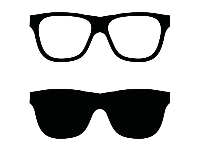Glasses silhouette art Royalty Free Vector Image