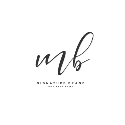 Initial mh signature logo template hand drawn Vector Image