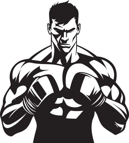 Champion dynamo black emblematic boxer man punch Vector Image