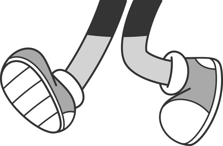 Cartoon character legs retro doodle Royalty Free Vector