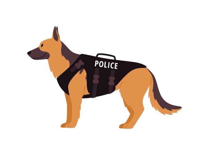 Police dog cartoon colored clipart Royalty Free Vector Image