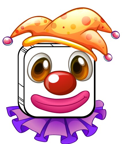 Cartoon scary clown head on white background Vector Image