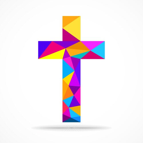 Cross christian symbol religious gradient Vector Image