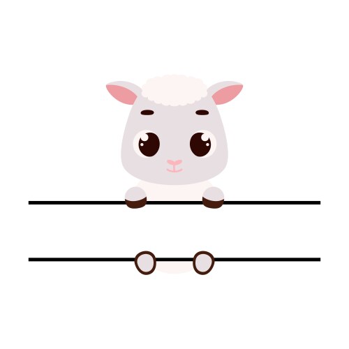 Cute mouse split monogram funny cartoon character Vector Image