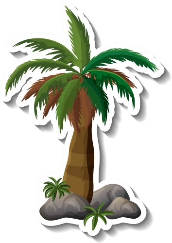 Palm tree sticker isolated on white background Vector Image