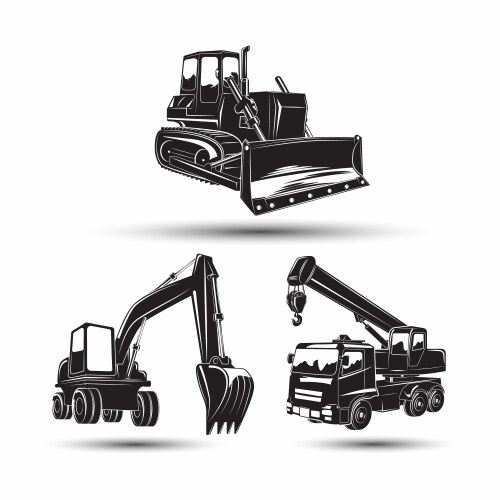 Excavator - heavy equipment construction Vector Image