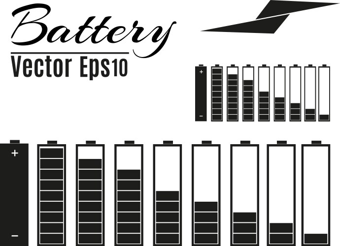 Types of batteries Royalty Free Vector Image - VectorStock