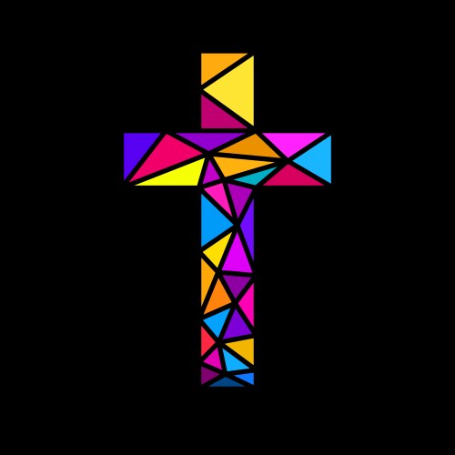 Cross christian symbol religious gradient Vector Image