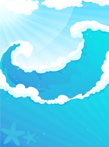 Four scenes of ocean waves Royalty Free Vector Image